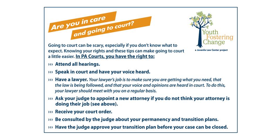 Youth Empowerment Card: Youth Rights in PA Courts | Juvenile Law Center